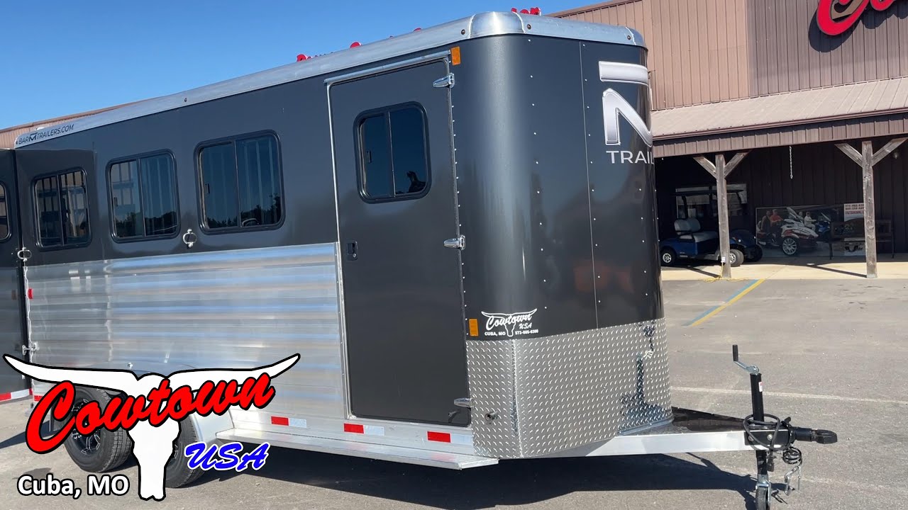 2025 Bar-M 3-Horse Slant Load Bumper Pull Trailer by Merhow - YouTube