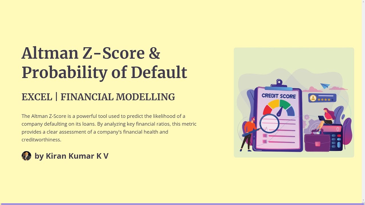 Altman Z Score & Probability of Default | Excel | Financial Modeling ...