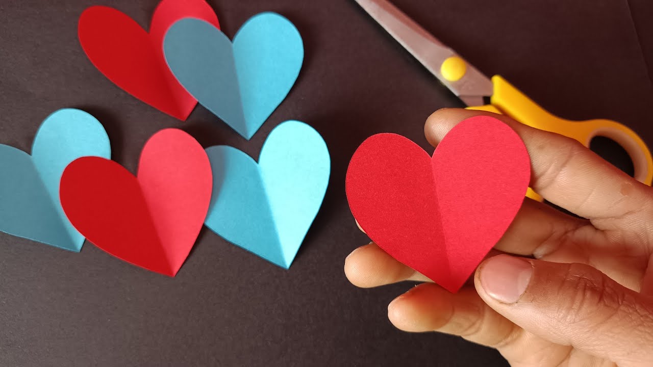 How to make heart shape with paper || paper crafts || how to make paper ...