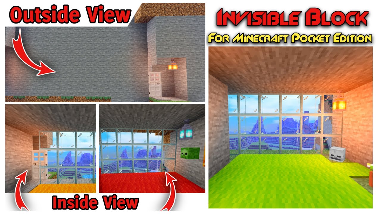 How To Download One Way Glass Mod In Mcpe | Invisible Block Mod For ...
