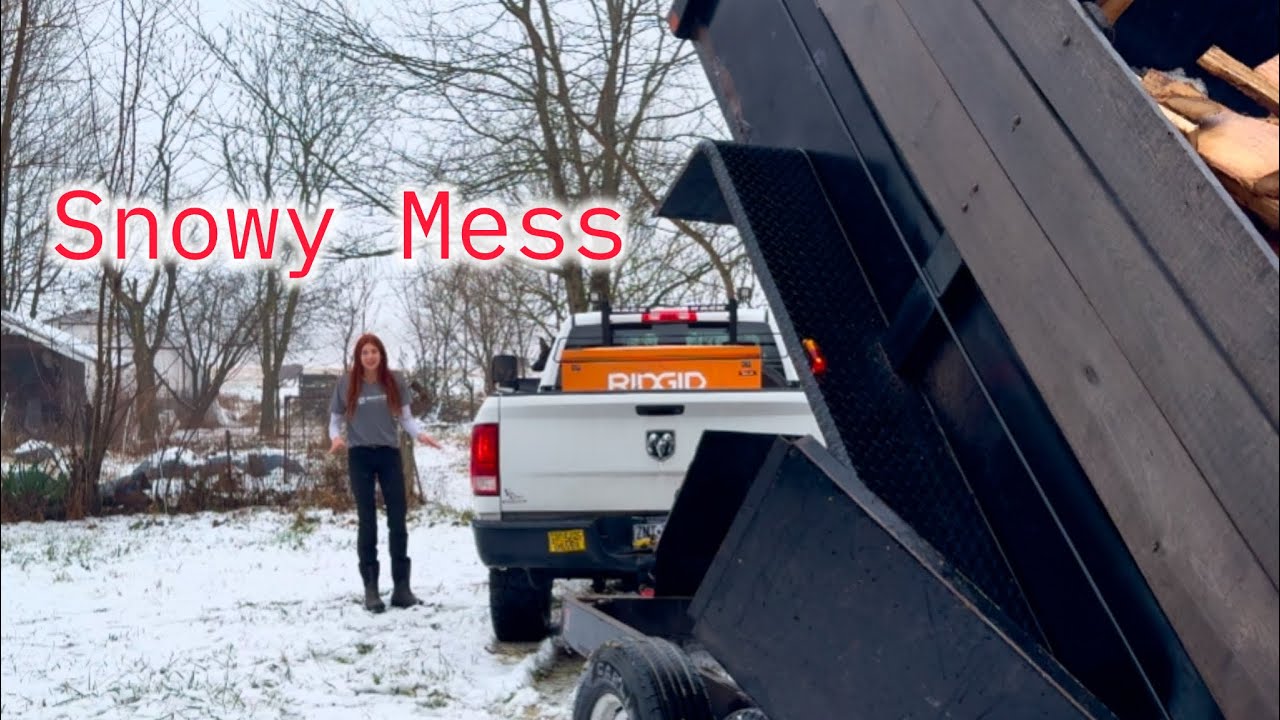 Tough firewood delivery, what a mucky mess! - YouTube