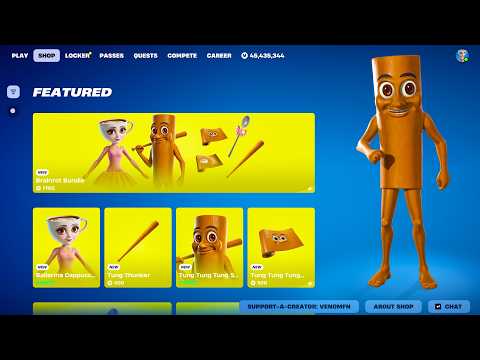 NEW! Ballerina Cappuccina & Tung Tung Tung Sahur – Brainrot Fortnite Item Shop Bundle 🔥