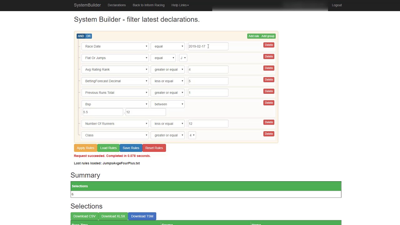 Inform Racing Declarations Builder - YouTube
