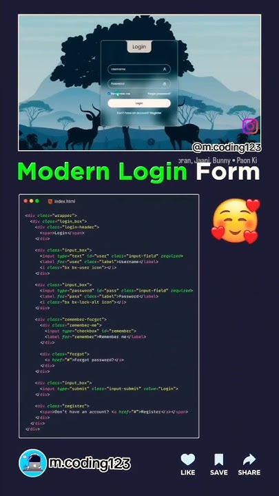 modern login form by using CSS code #cssforbeginners #coding #css - YouTube