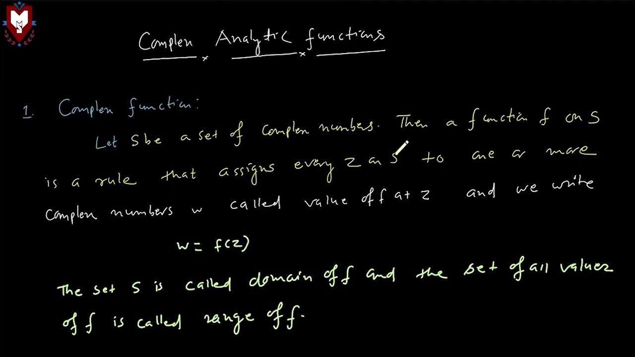 7. Complex analytic functions- Basic terms & definitions;Limit ...