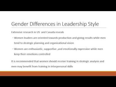 Gender Difference in Leadership Style - YouTube