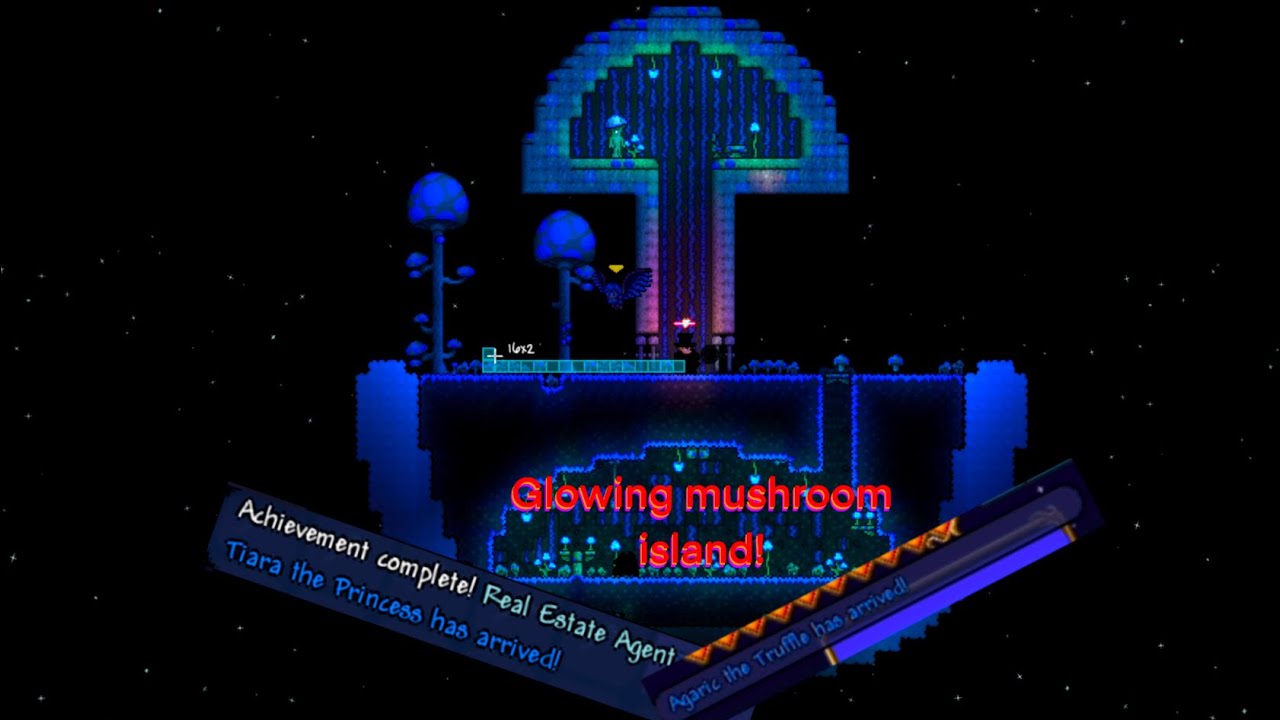 Making the glowing mushroom biome island in terraria -terraria build ...