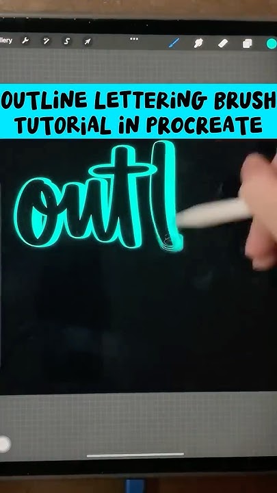 Procreate Outline Lettering Brush Tutorial #procreatetutorial #procreatetips #procreate - YouTube