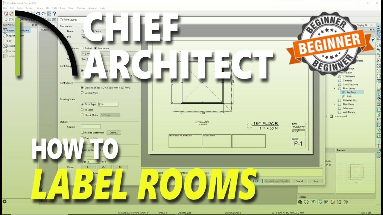 How To Label Rooms In Chief Architect - YouTube