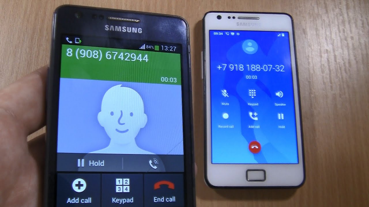 Incoming + Outgoing call at the Same Time Samsung S II Plus & Samsung ...