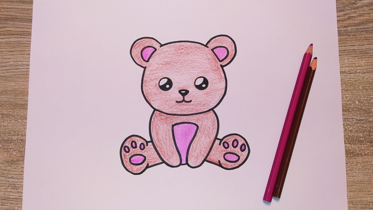رسم للاطفالرسم دب كيوترسم دب سهلرسم دبدوب كيوتتعليم الرسم للاطفال Youtube