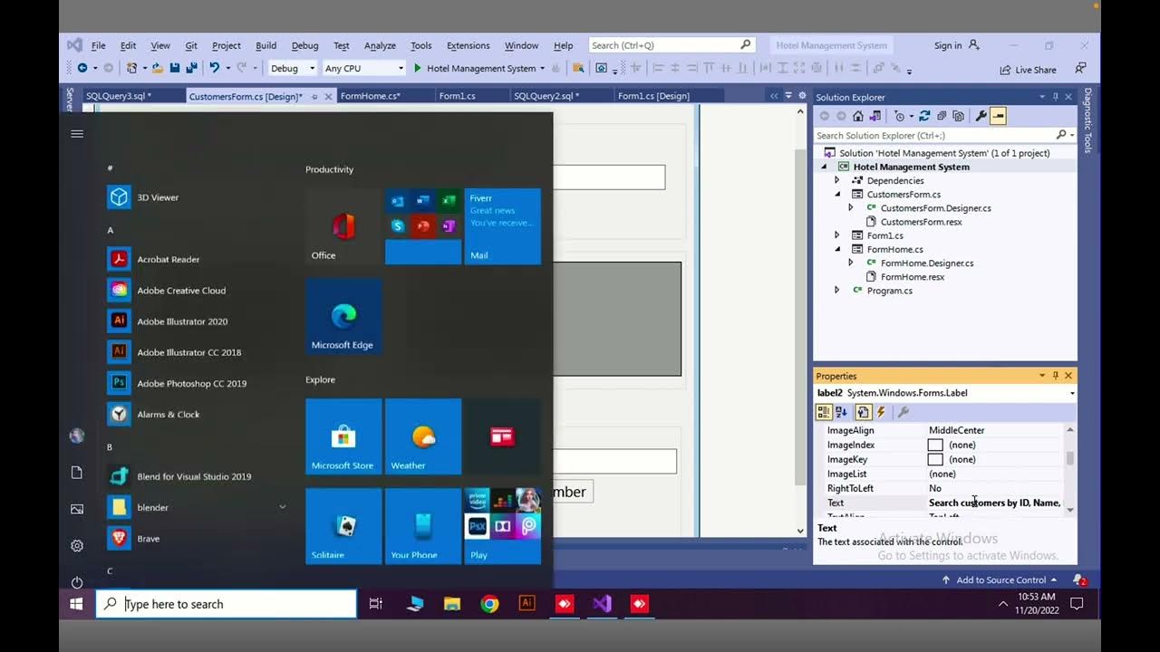 Create a Database Table using SQL Query | Hotel Management System using ...
