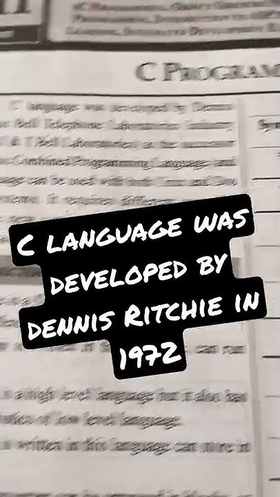C language was developed by Dennis Ritchie.... #shorts #clanguage - YouTube