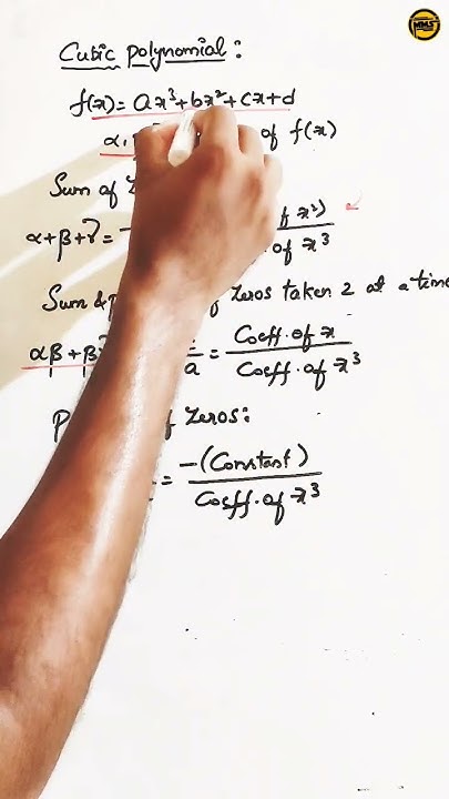 polynomials class 10 | relationship between zeroes and coefficients of a cubic polynomial ...