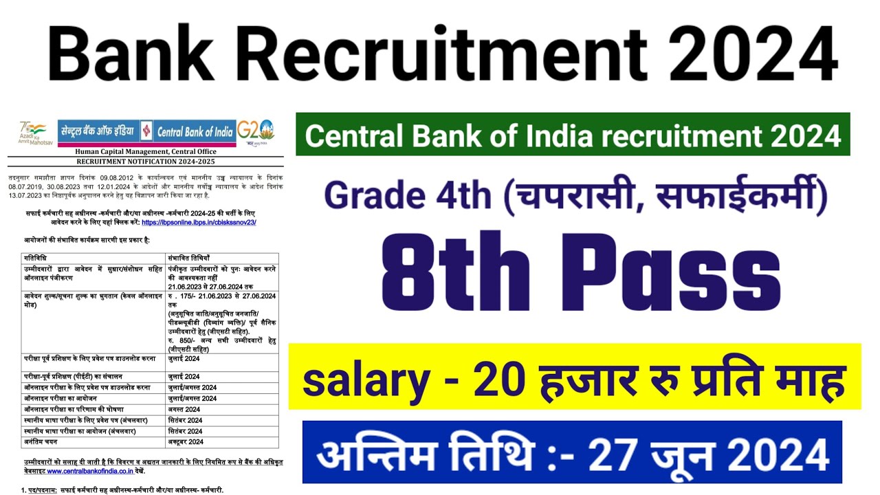 central bank of india recruitment 2024, new vacancy 2024, new govt job ...