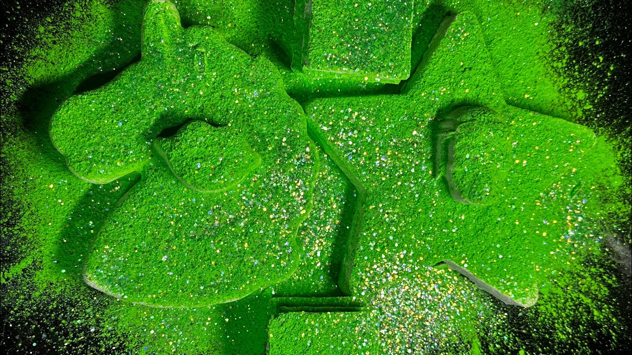Lime Green Crush | PJ Reforms | Holi Powder | glitter | ASMR | Oddly ...