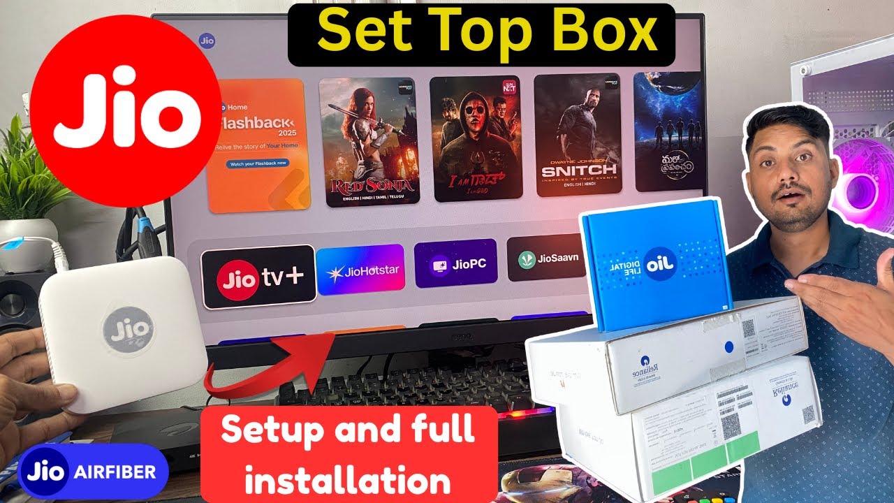 How to Setup Jio AirFiber Set Top Box 📺 | Jio STB Installation Full ...