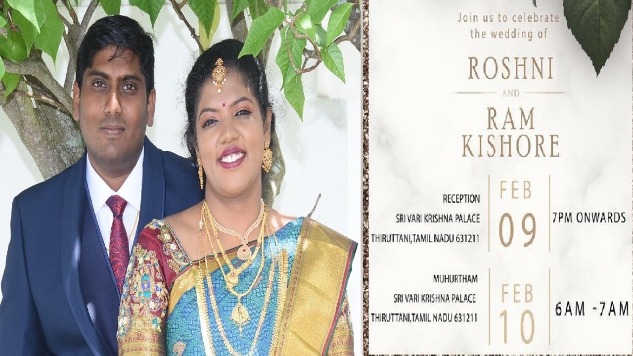 ROSHINI - RAM KISHORE (Wedding Livestream) Tiruttani - YouTube