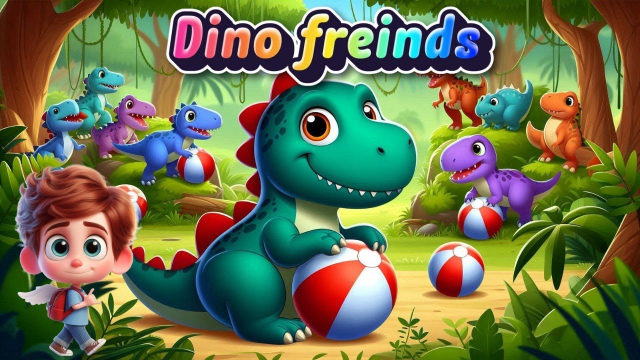 DINO FRIENDS | NEW FUN DINOSAUR Rhyme for Kids BY KIDDOS PLACE # ...