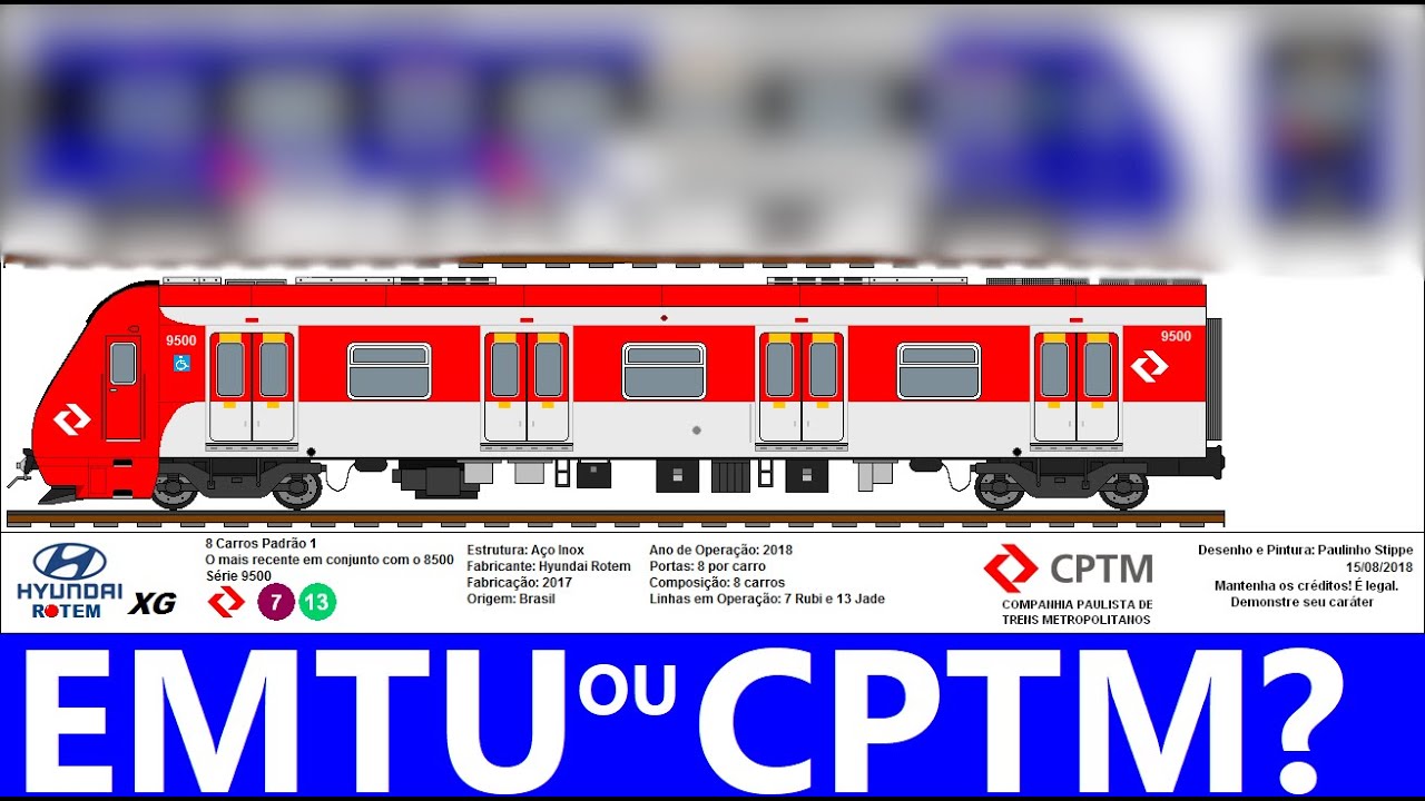 COMO SERIA #4 - Série 9500 da CPTM na pintura da EMTU - YouTube