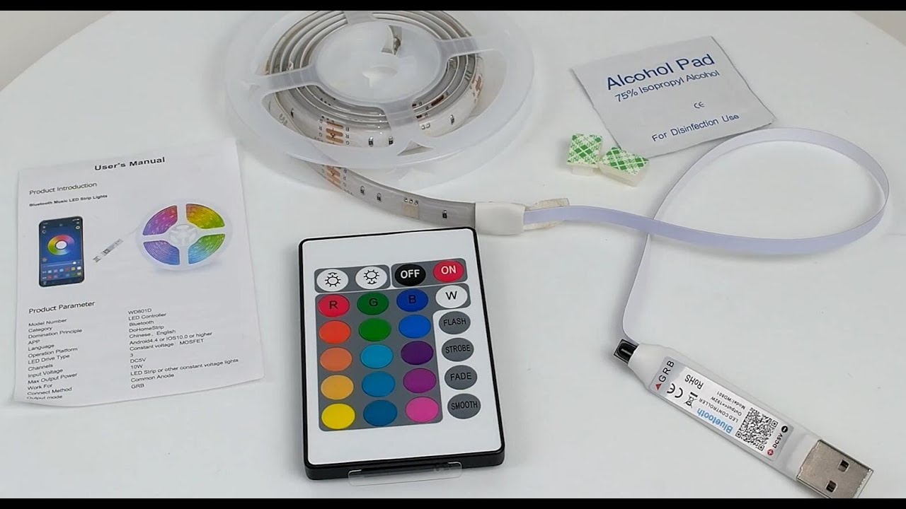 5V USB 24 Keys Remote RGB LED Strip Review - YouTube