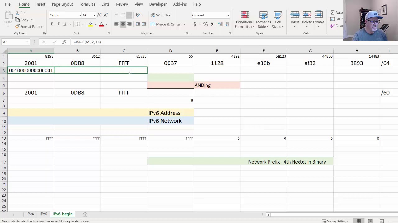 26. CCNA Ch12 - Create an IPv6 Subnet Calculator in Excel -Part2 - YouTube