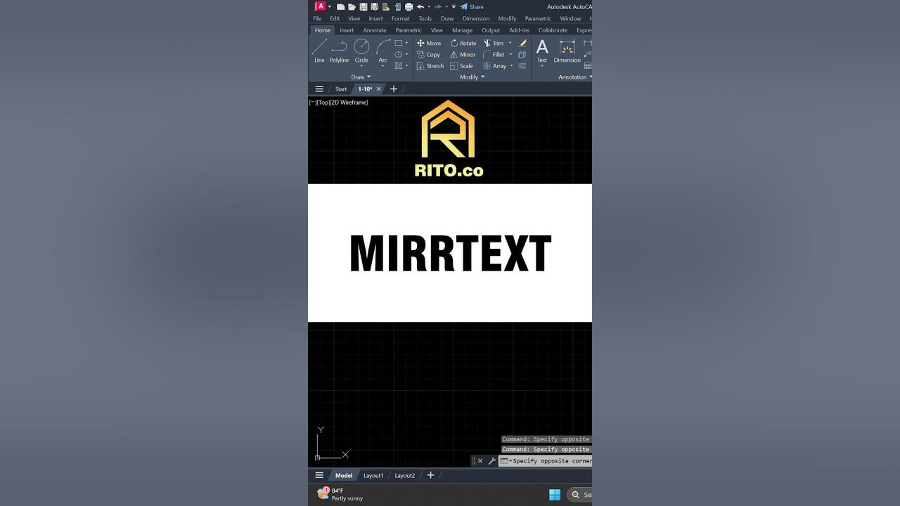 11.MIRRTEXT - AUTOCAD COMMAND - YouTube