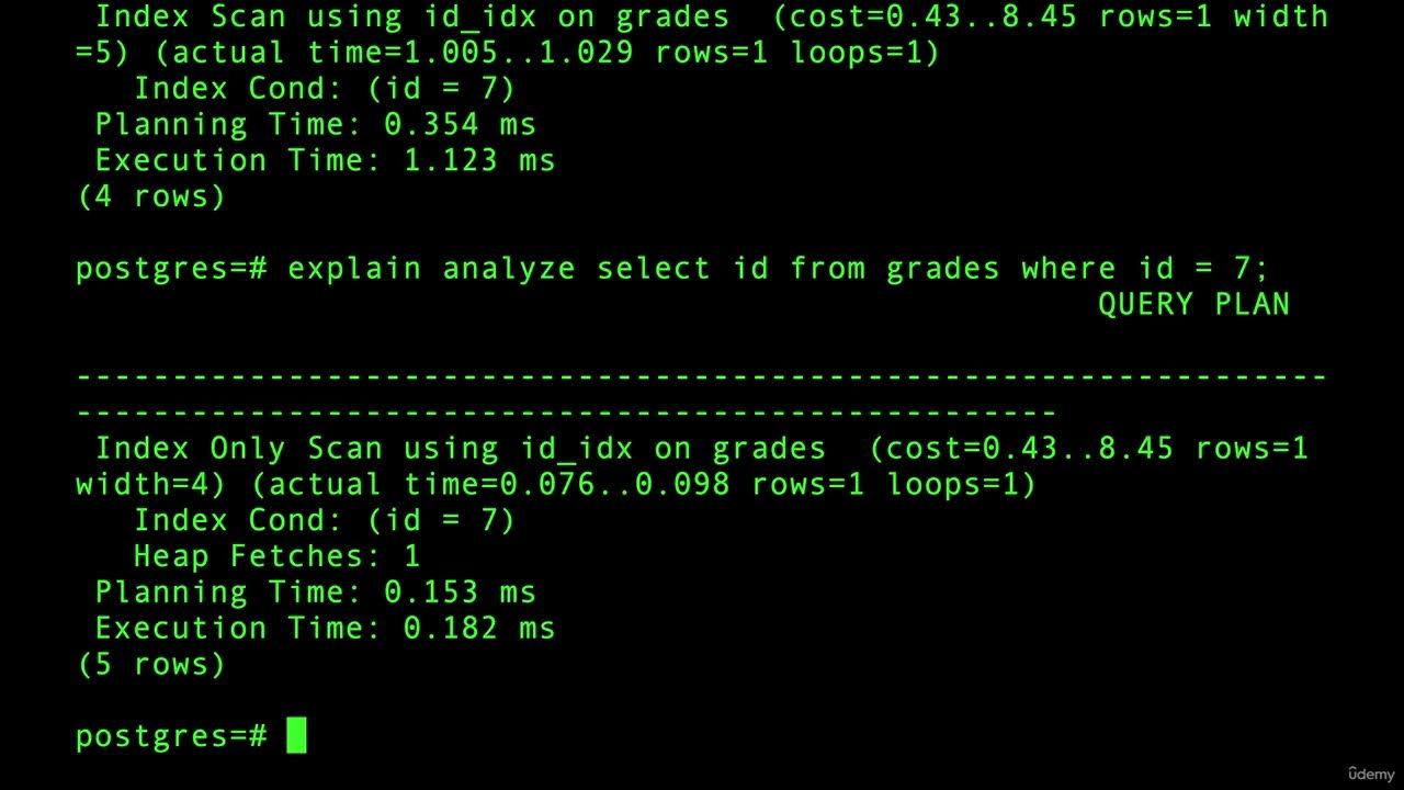 006 Index Scan vs Index Only Scan - YouTube