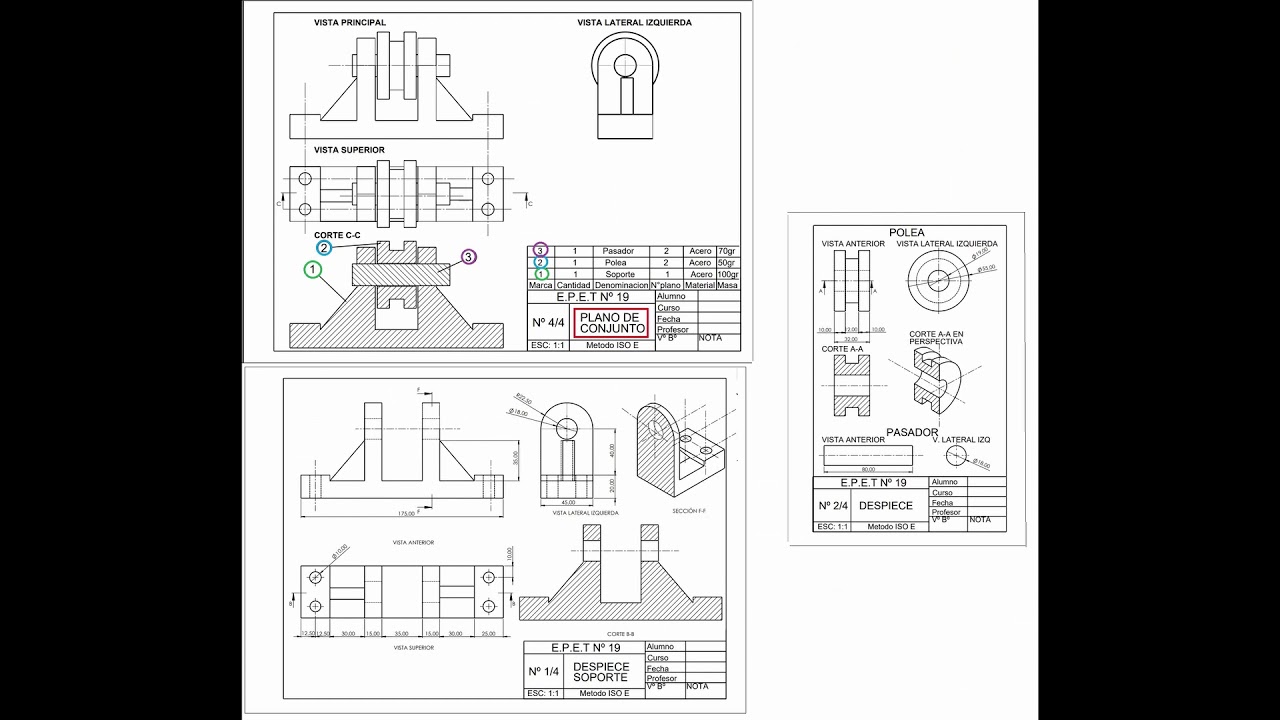 Planos de despiece - perspectiva en explosión y conjunto - YouTube
