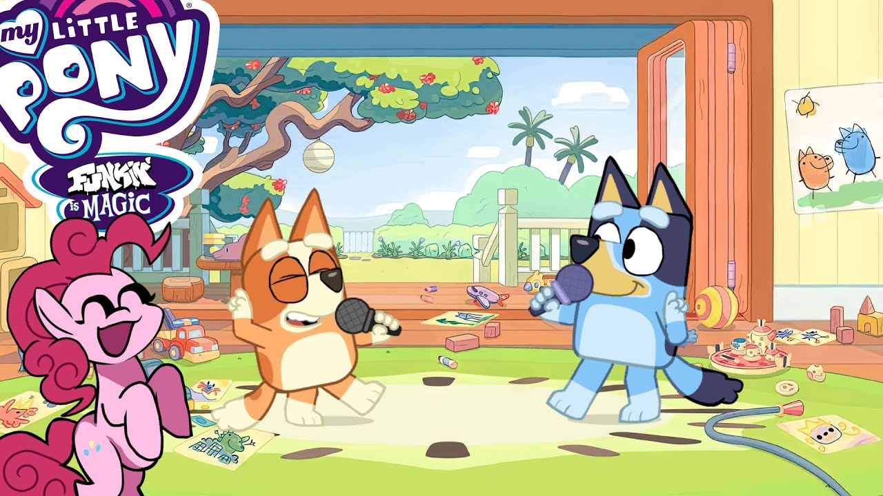 FNF: Bluey & Bingo sing "Smile" song from FUNKIN' IS MAGIC Friday Night ...