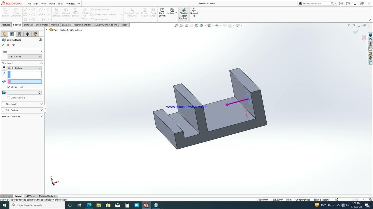 Solidworks - extrude command - YouTube