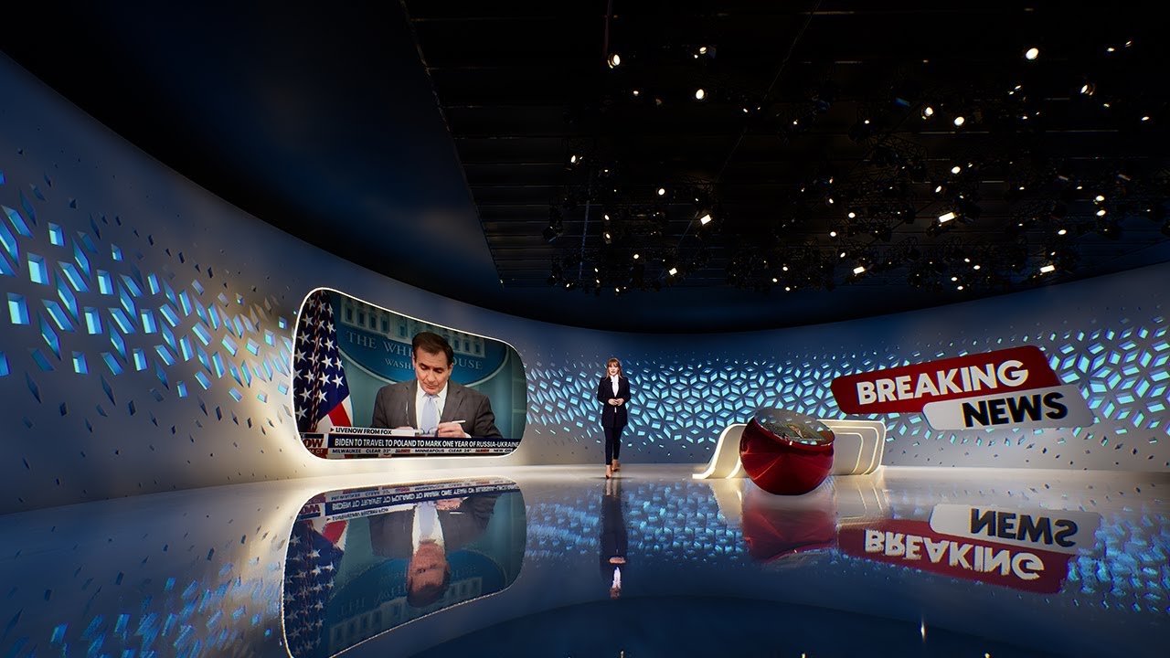 Live News Virtual Set imagicset.com - YouTube