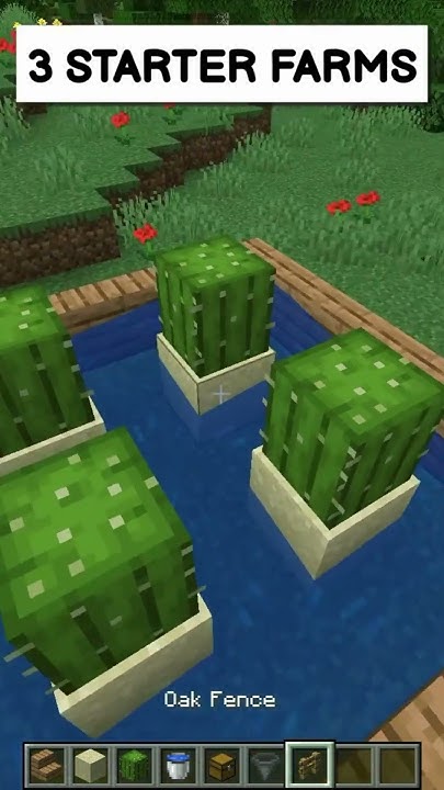 3 starter farms in minecraft #shorts #minecraft - YouTube
