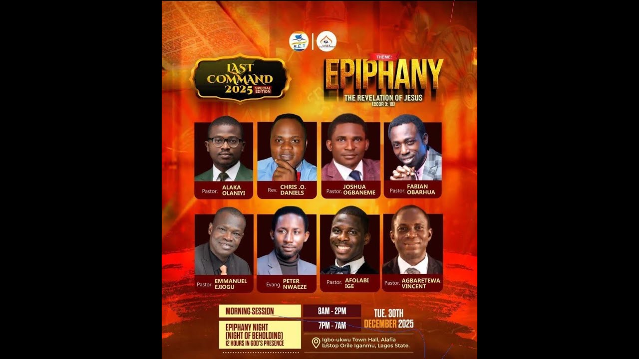 LAST COMMAND 2025 | EPIPHANY | Tues. 30 Dec., 2025 - YouTube