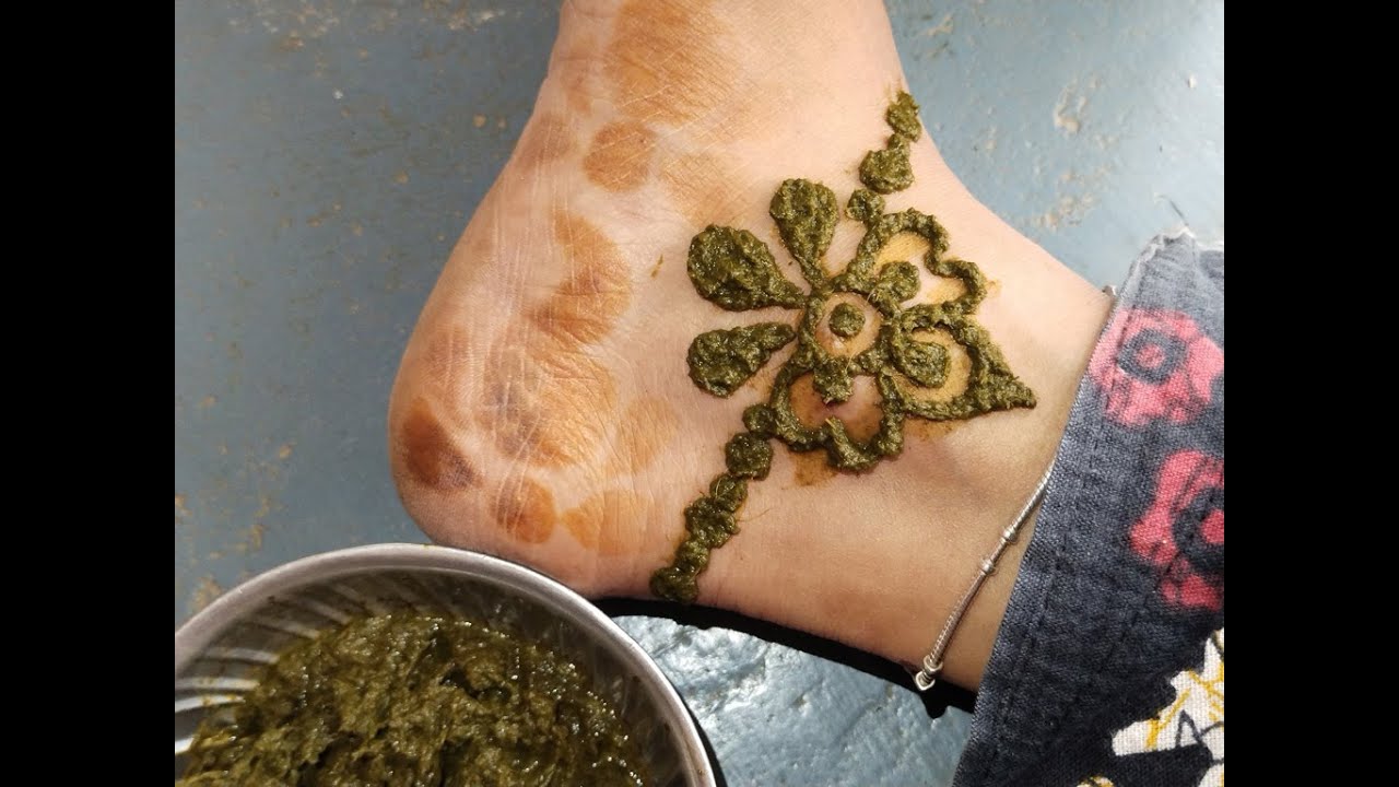 Simple Anklet Maruthani Design || Simple Gorintaku Design || Natural ...