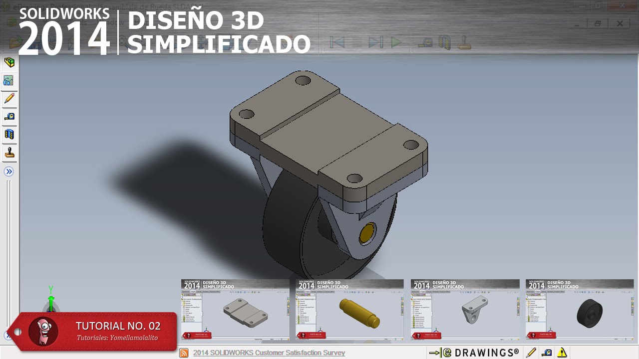 SolidWorks 2014 Tutorial 02 Modelado y Ensamble - YouTube