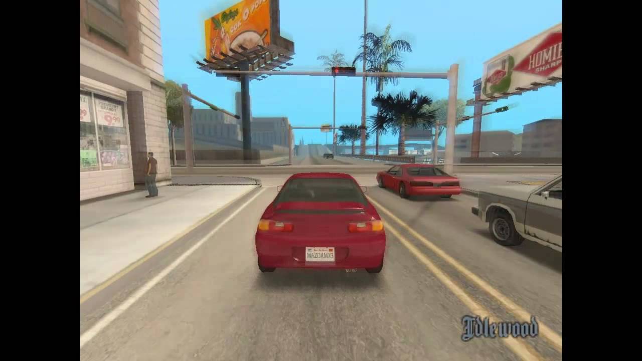 mi primer video (gta sa mod honda civic y mazda mx3 ) - YouTube
