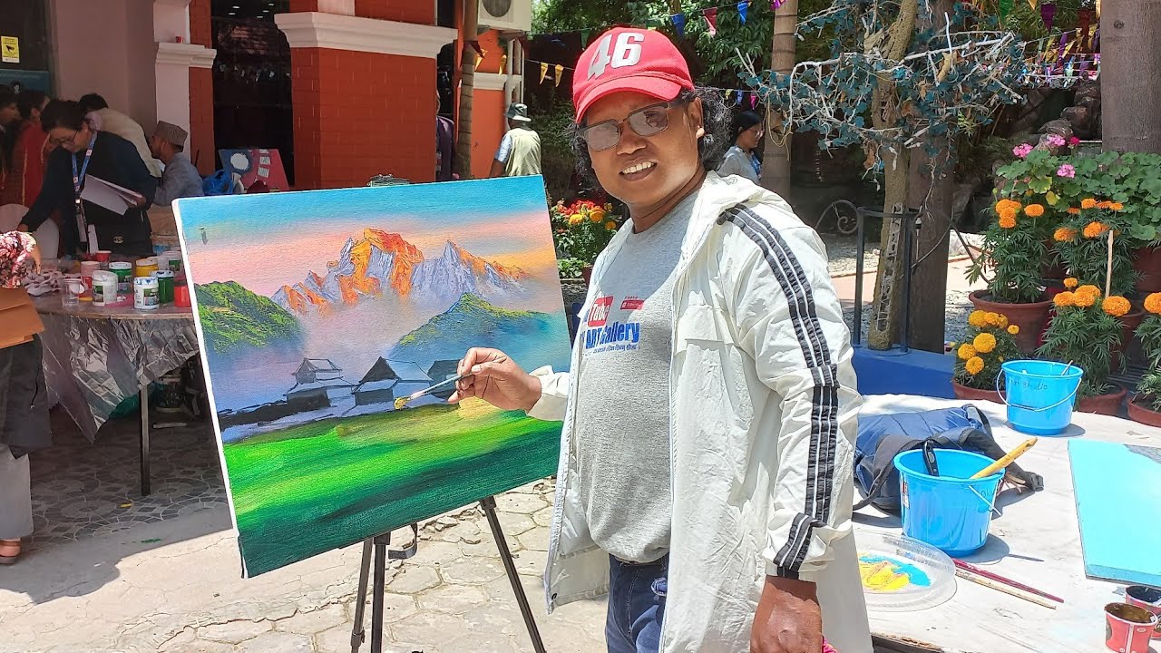 PAINTING WORKSHOP KATHMANDU NEPAL || NEPALI ARTIST ART WORK || NEPALI ...