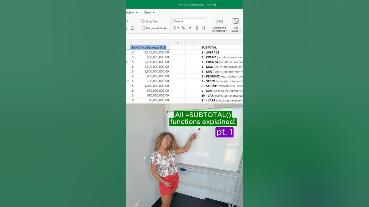 Sheets Hack | 🧐 SUBTOTAL: the queen of all functions 👑 #sheets #excel #exceltips - YouTube
