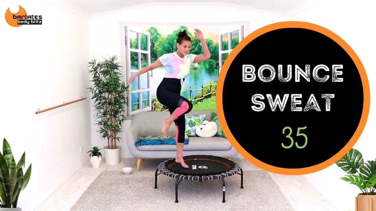 35 min INTENSE Rebounder Workout Mini Trampoline Workout BARLATES ...