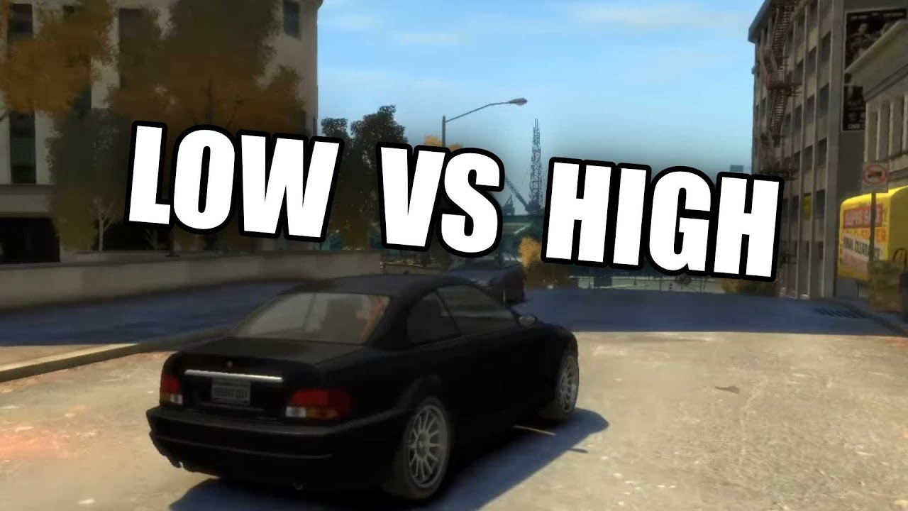 Grand Theft Auto 4 - LOW vs HIGH Graphics Settings Test - YouTube