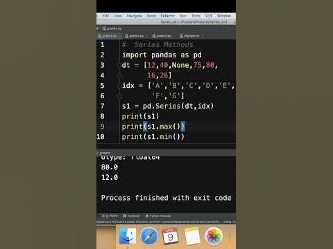 Series Methods-max(), min() CBSE Class 12 Informatic Practices,1 Minute Revision, pandas #shorts ...