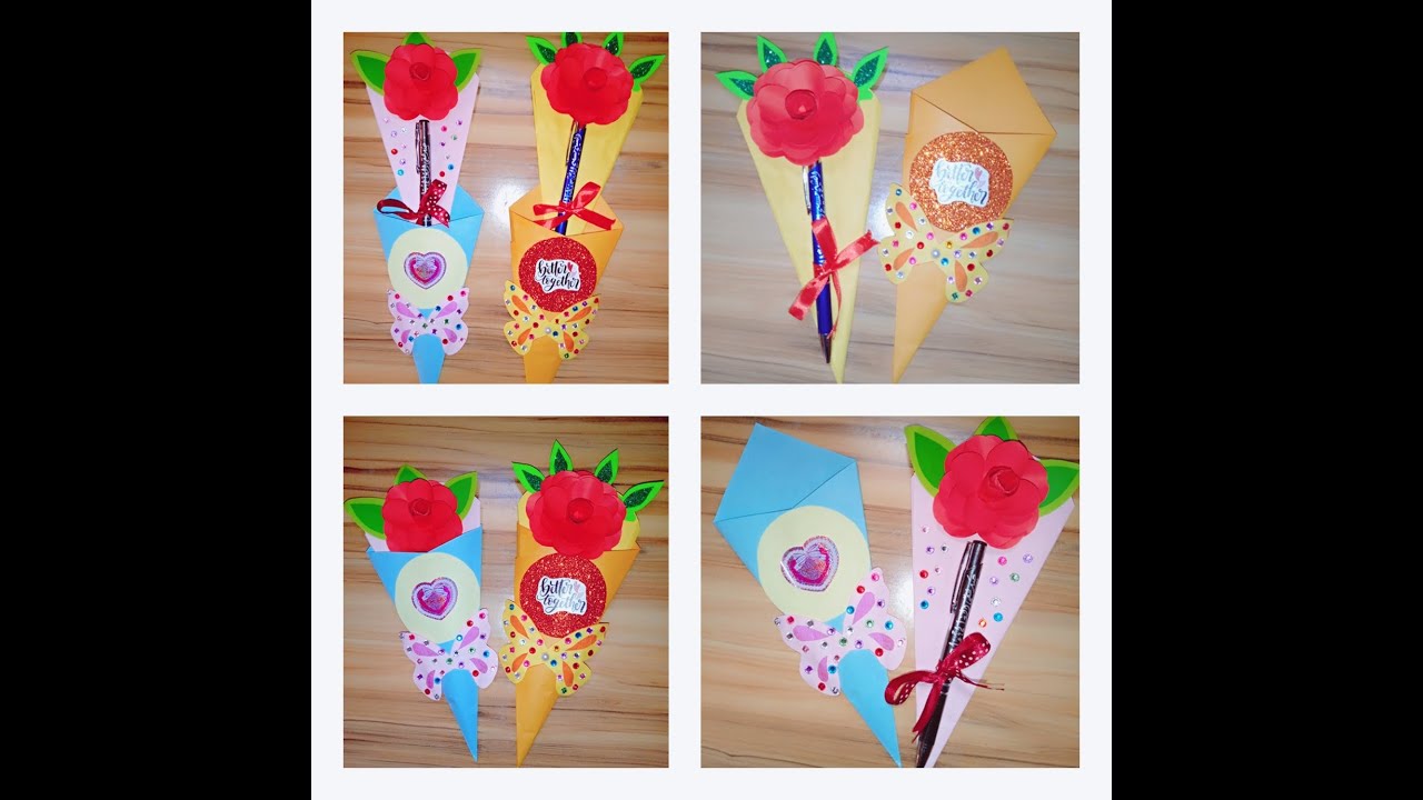 Wall hanging pen holder/paper craft - YouTube