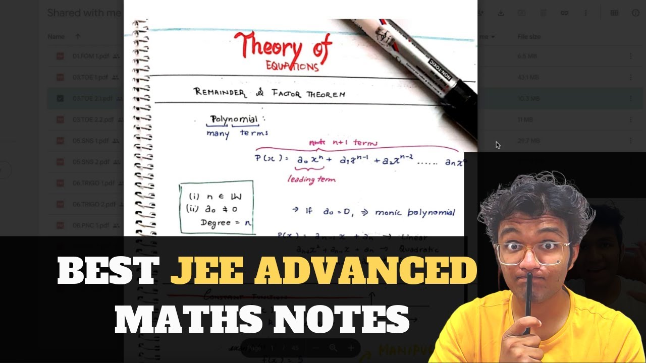 Best Ultra JEE Advanced Level Mathematics Notes EVER! Every question ...