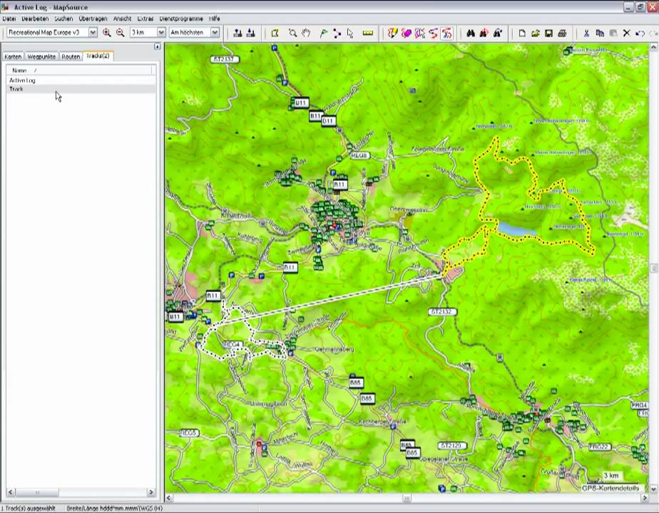 Track teilen in MapSource - YouTube