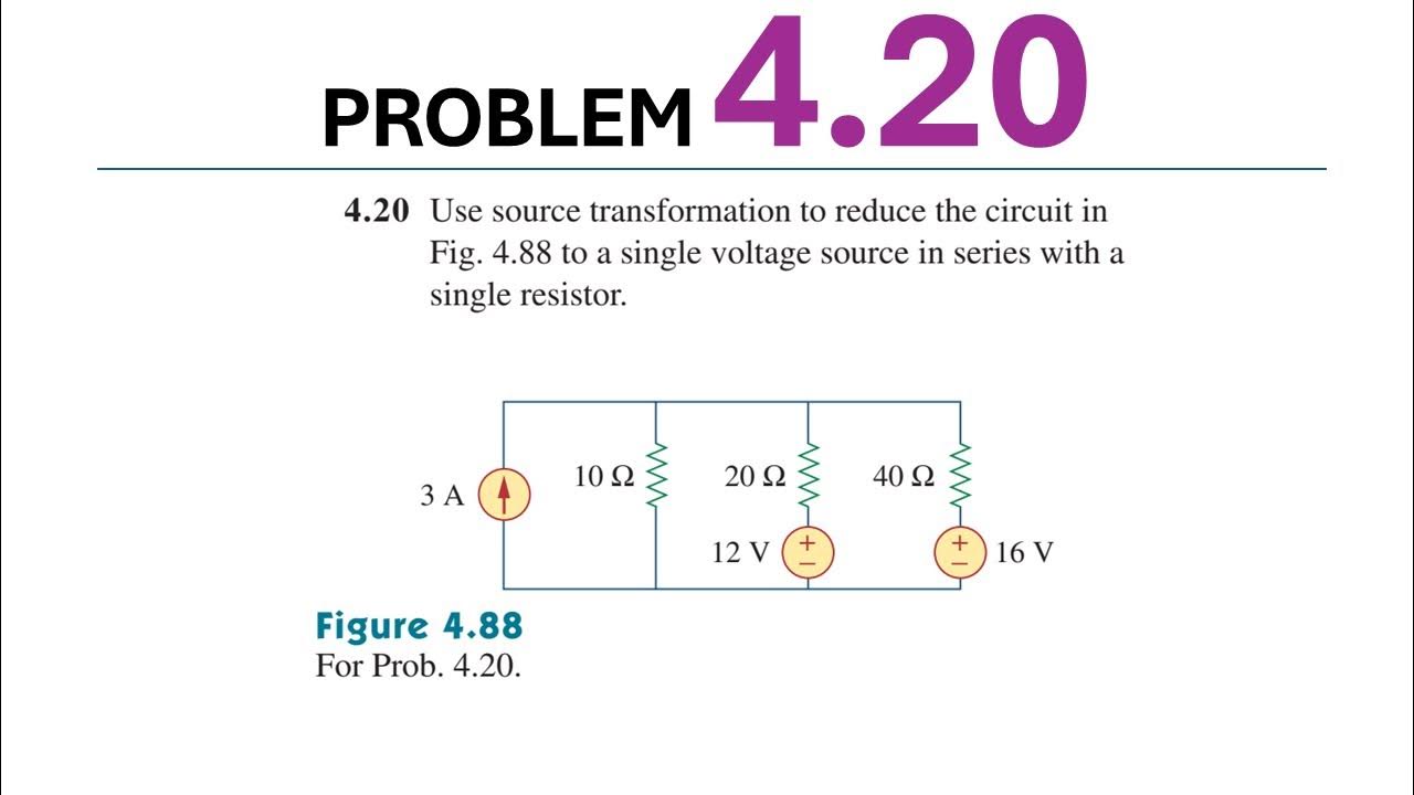 Problem 4.20 Fundamental of Electric Circuits (Alexander/Sadiku) 5th Ed - Source Transformation ...