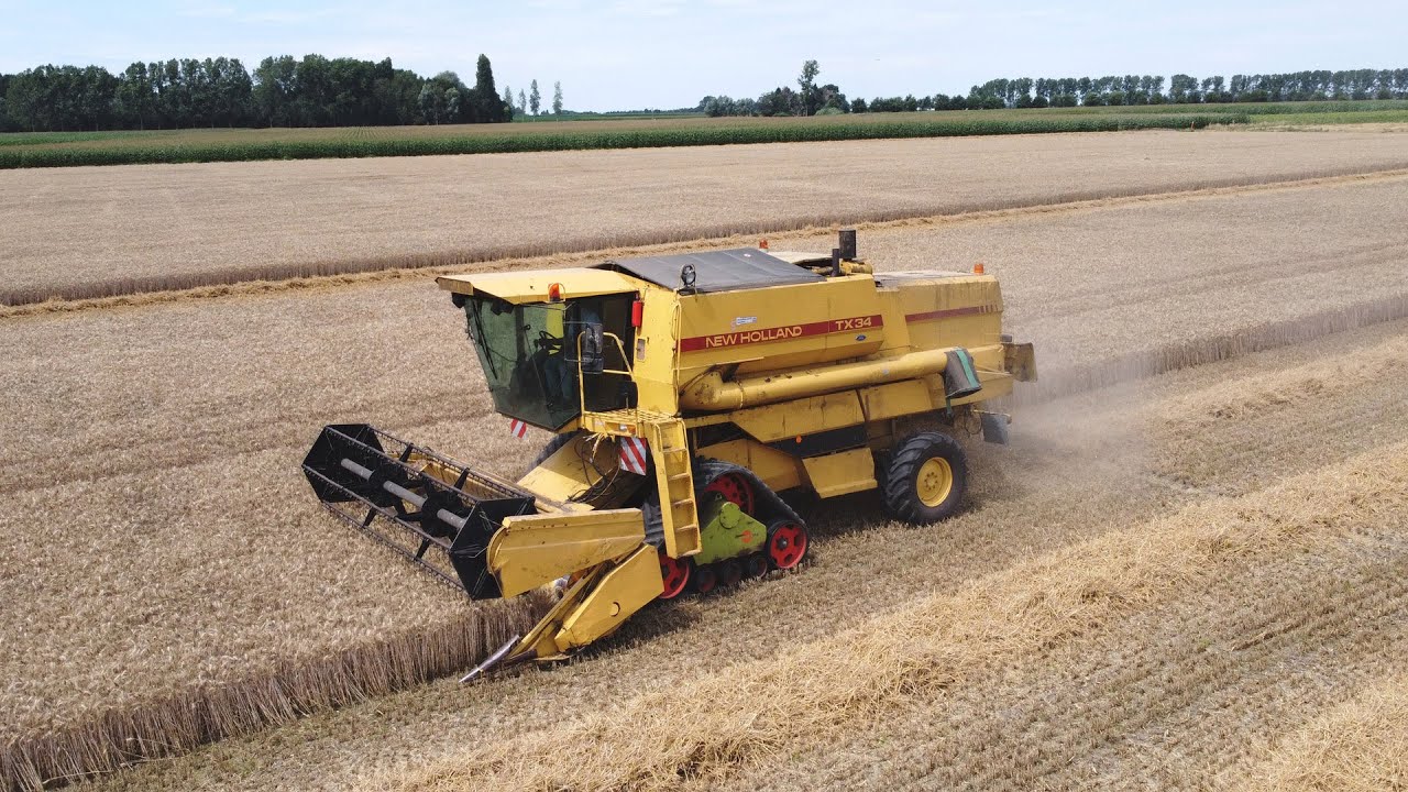 New Holland TX34 on tracks - tarwe dorsen - YouTube