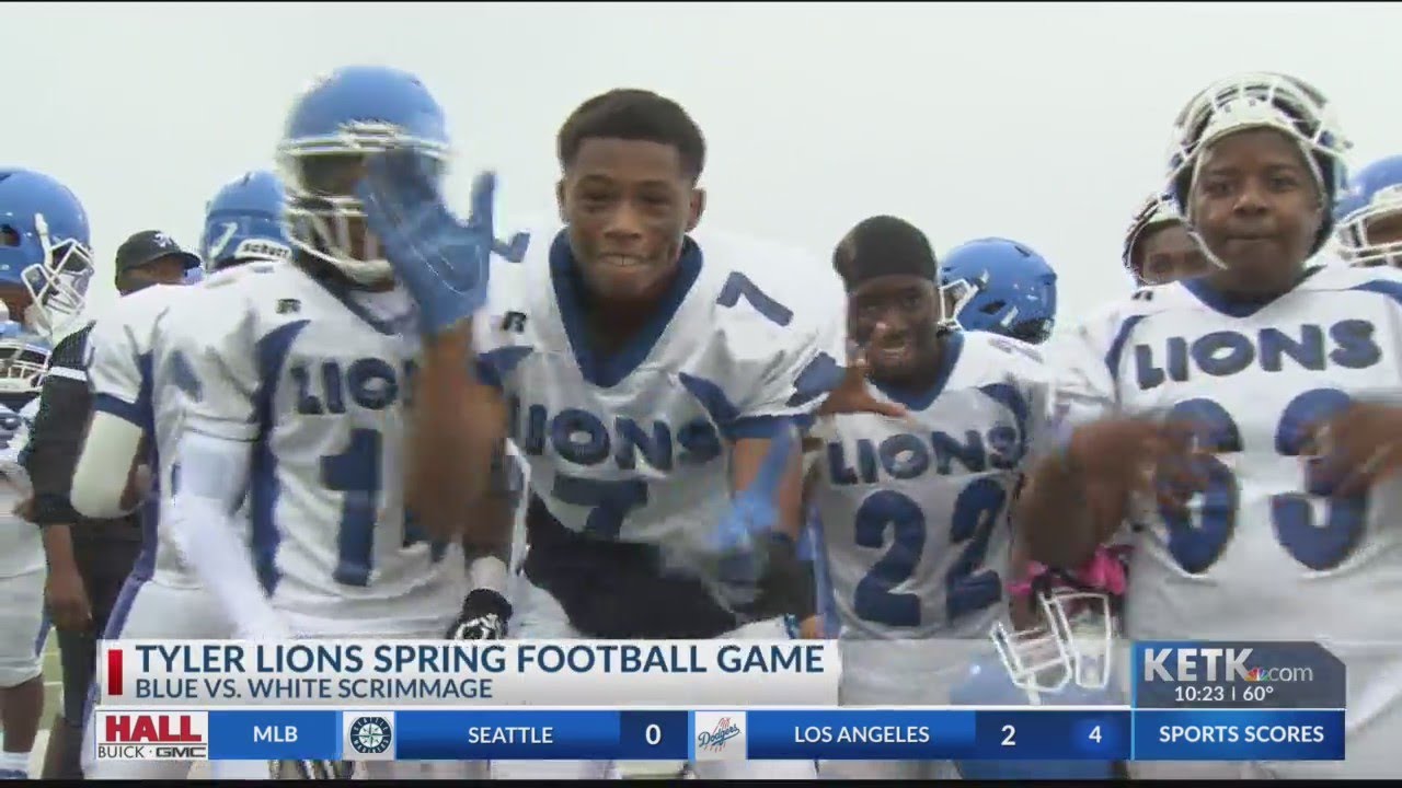 White takes down Blue in Tyler Lions spring football game - YouTube
