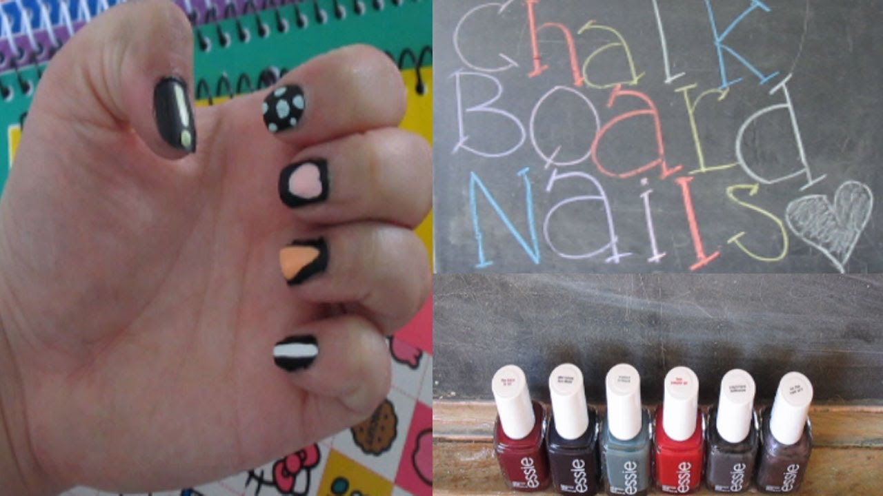 Back To School: Chalkboard Nail Tutorial - YouTube