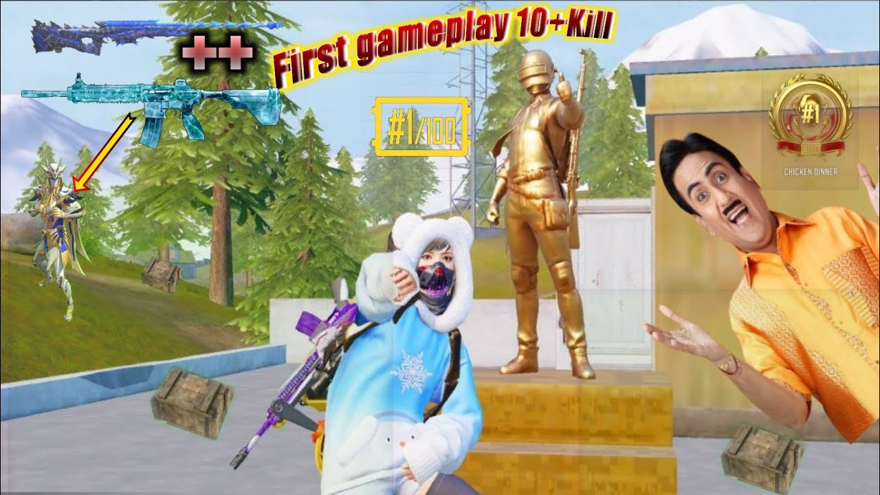 BGMI First Gameplay 🥰 || 10+Kill😳 first time Pubg gameplay first ...